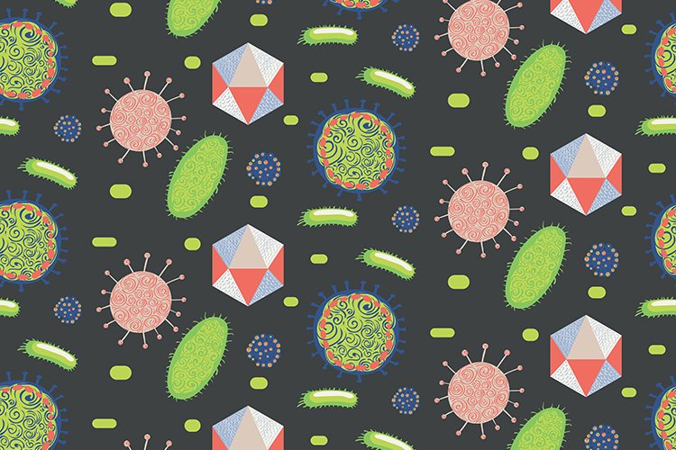 Stylized microbe cells