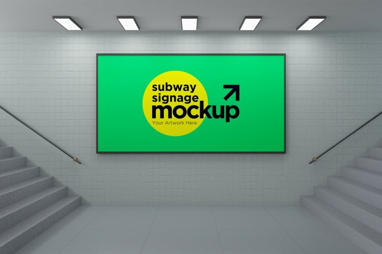 Subway Signage Horizontal Mockup (2469820)