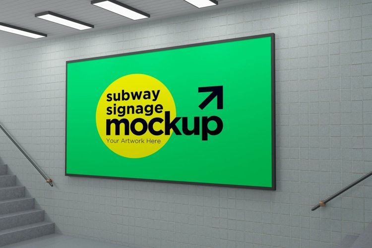 Subway Signage Horizontal Mockup (2469811)