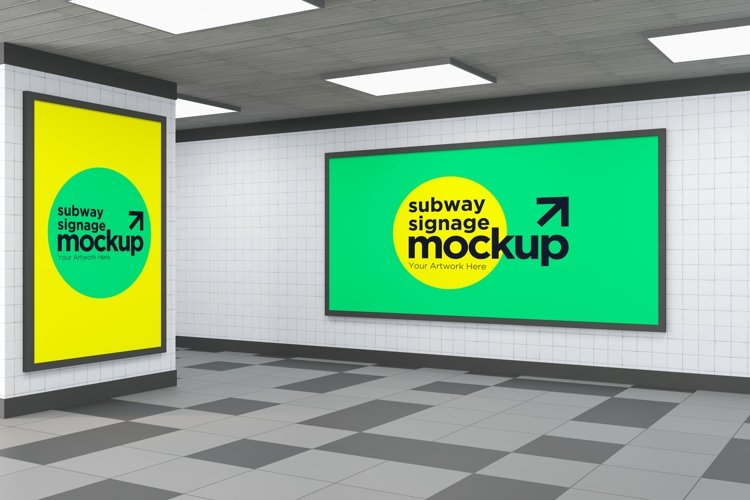 Subway Two Signage Mockup (2469814)