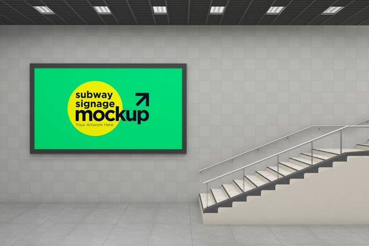 Subway Signage Horizontal Mockup (2469853)