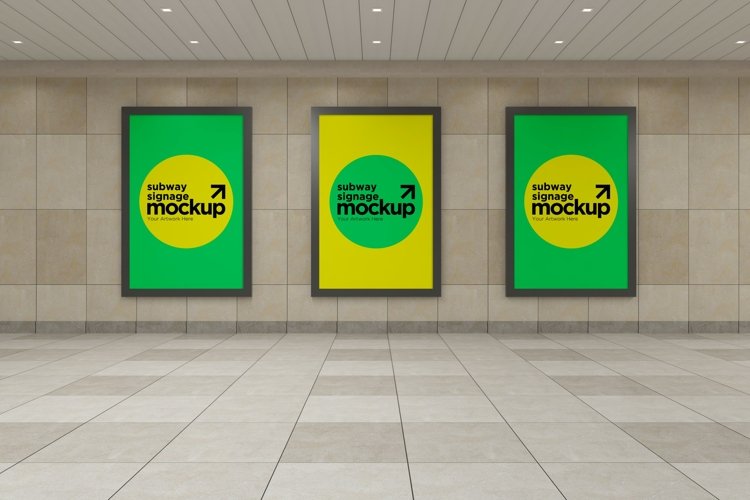Subway Three Sign Mockup (2469859)