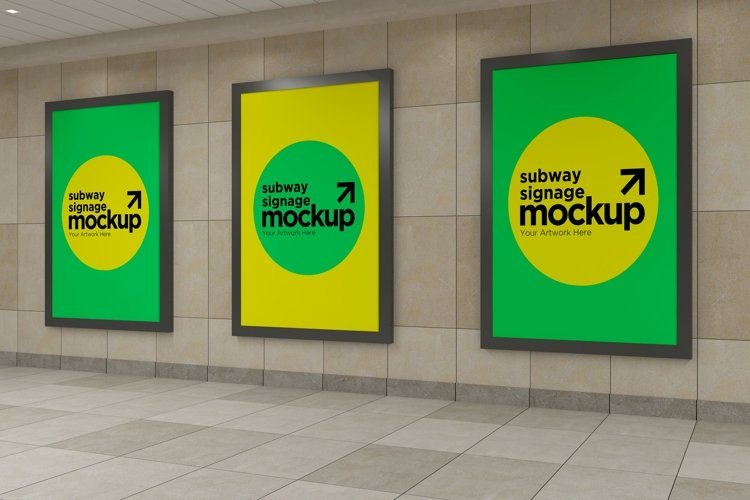 Subway Three Sign Mockup (2469860)