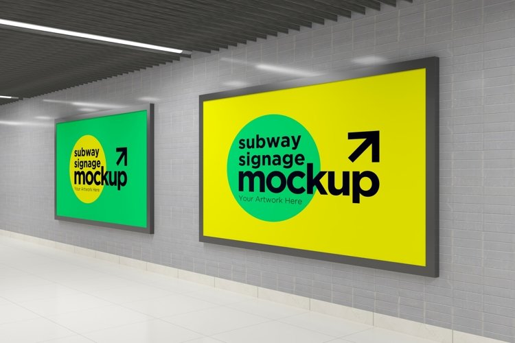 Subway Two Signage Mockup (2469866)