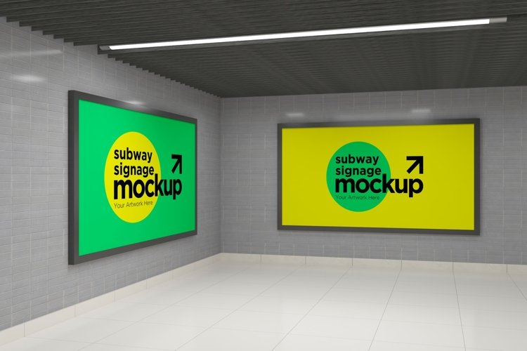 Subway Two Signage Mockup (2469867)