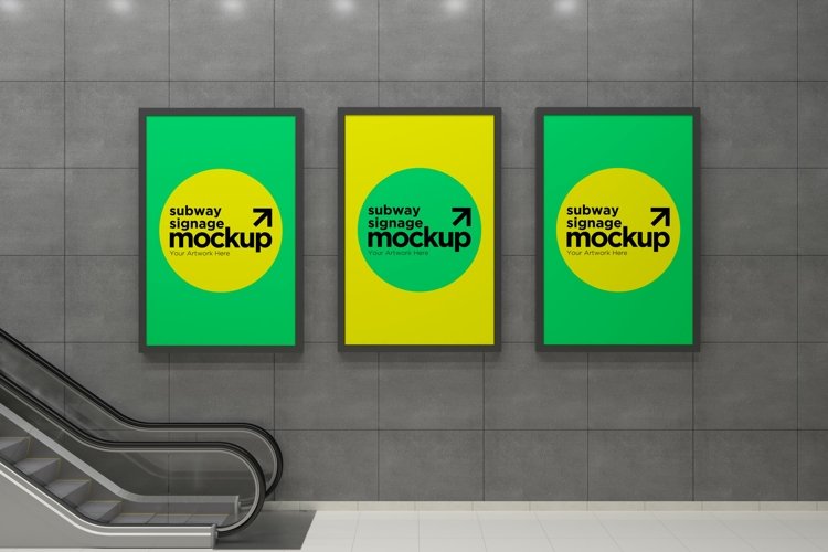 Subway Three Sign Mockup (2469870)