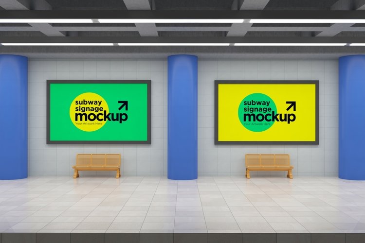 Subway Two Signage Mockup (2469955)