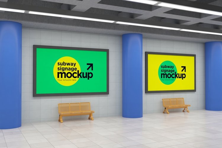 Subway Two Signage Mockup (2469956)