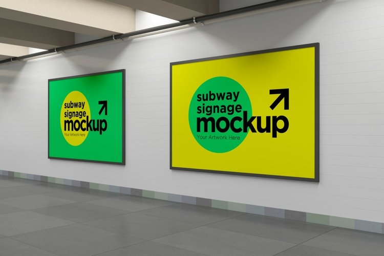 Subway Two Signage Mockup (2469960)