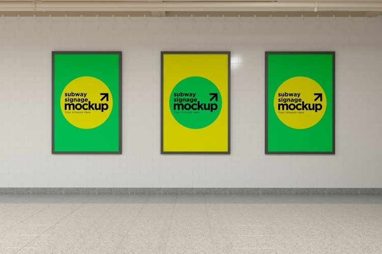 Subway Three Sign Mockup (2469963)