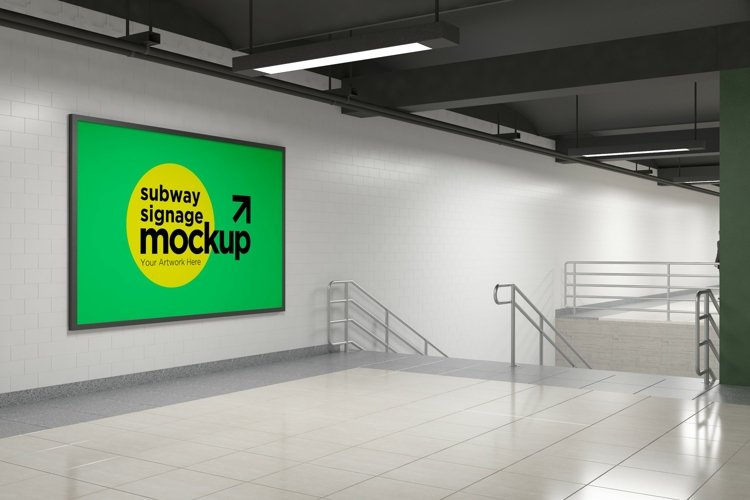 Subway Signage Billboard Mockup (2469977)