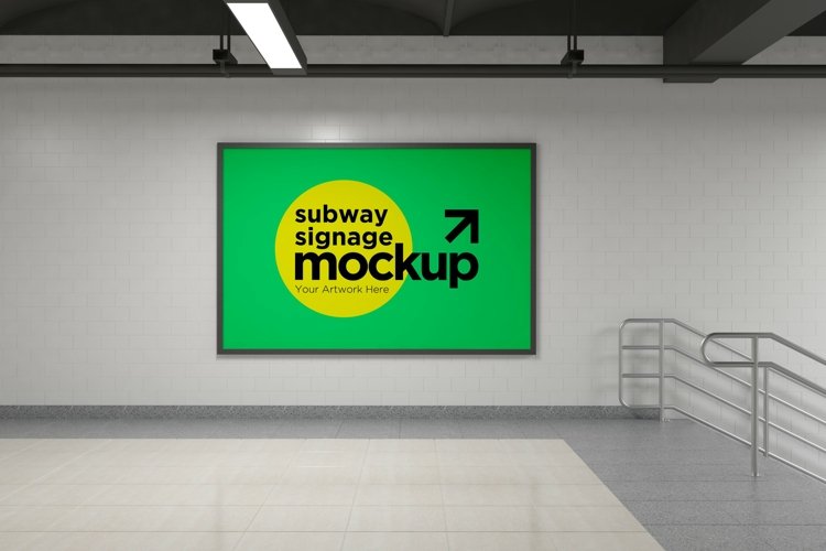 Subway Signage Horizontal Mockup (2469978)