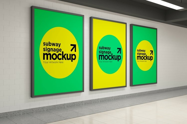 Subway Three Sign Mockup (2470000)