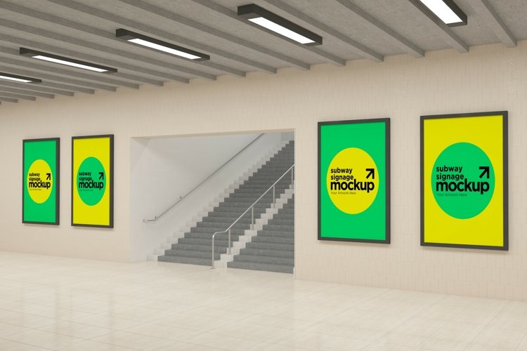 Subway Four Sign Mockup (2470003)