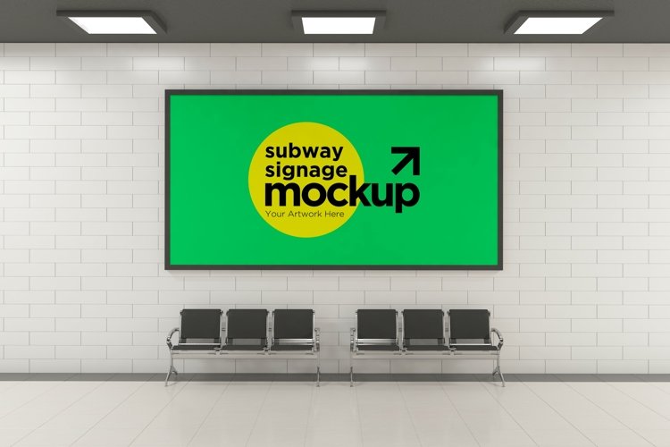 Subway Signage Horizontal Mockup (2470007)