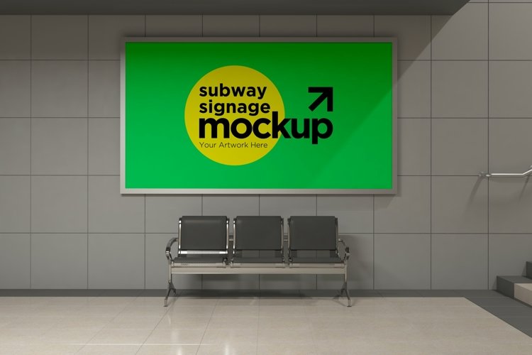 Subway Signage Horizontal Mockup (2470032)