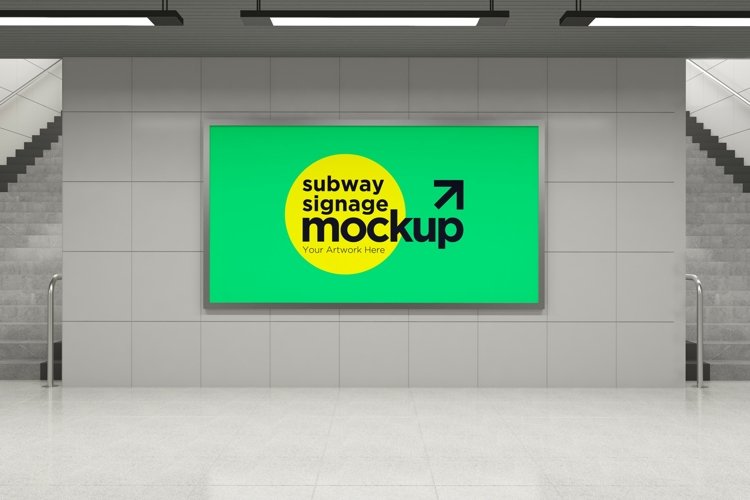 Subway Signage Horizontal Mockup (2470036)