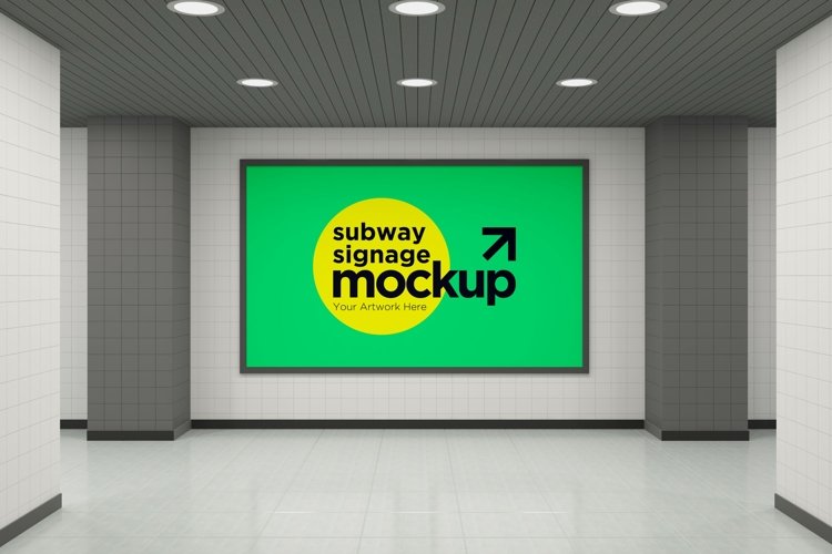 Subway Signage Horizontal Mockup (2470043)