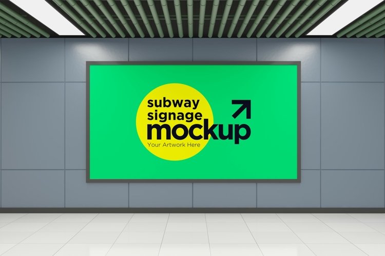 Subway Signage Horizontal Mockup (2470048)
