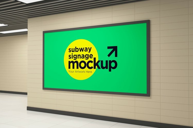 Subway Signage Horizontal Mockup (2470222)