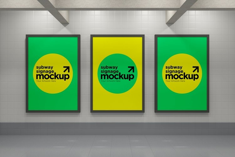 Subway Three Sign Mockup (2470225)