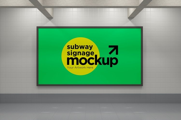 Subway Signage Horizontal Mockup (2470227)
