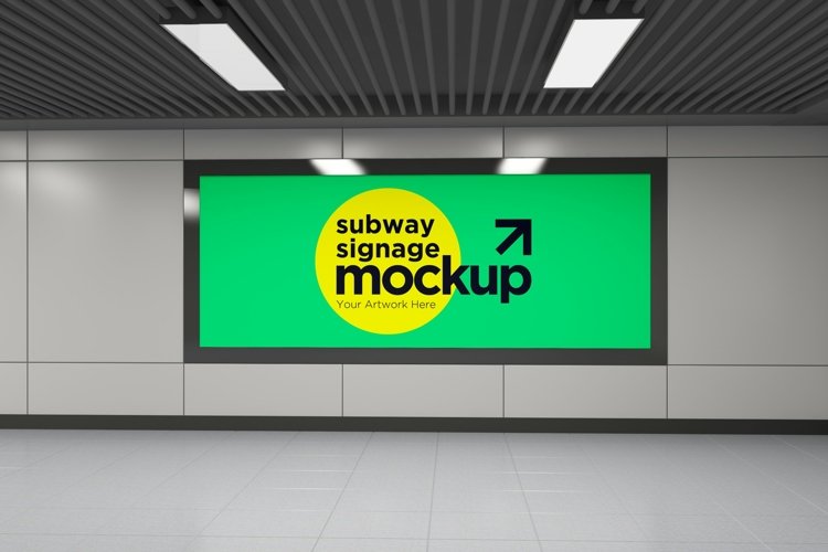 Subway Signage Horizontal Mockup (2470228)
