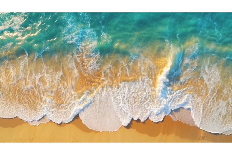 Beach scene, waves surf with amazing blue ocean (3569476)