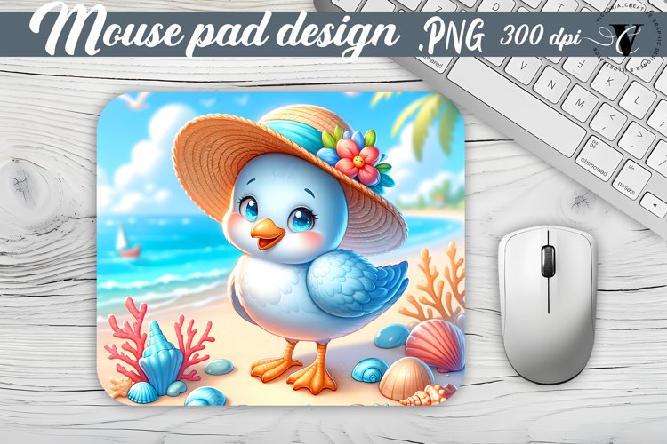 Mouse Pad | Beach mouse pud | Summer animals (3547442)