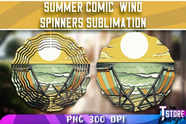 Summer Comic Wind Spinners Sublimation | PNG (2889993)