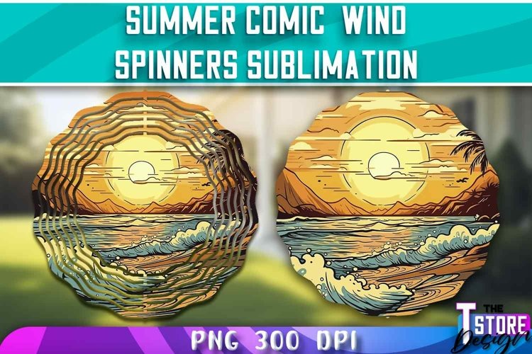 Summer Comic Wind Spinners Sublimation | PNG (2889987)