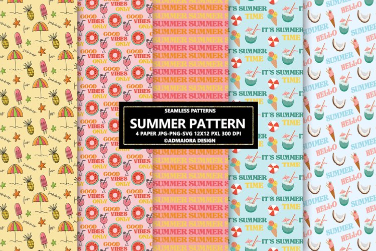 Summer digital paper, Patterns SVG, Summer Backgrounds (1921800 ...