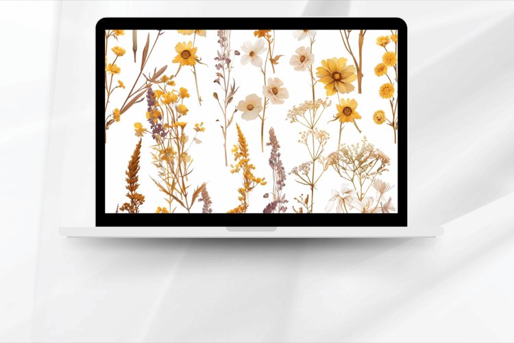 Summer Dried Flowers Seamless Digital Paper Bundle