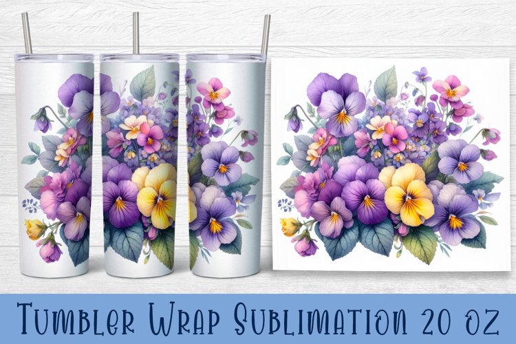 Night violet flowers Tumbler Wrap Sublimation | (3425272)
