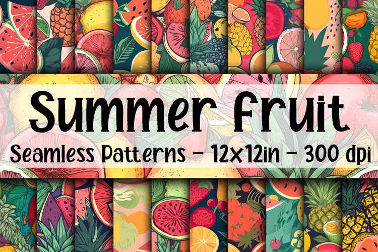 Seamless Summer Fruit Digital Paper