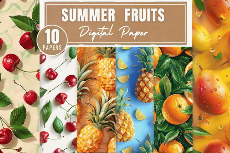 Summer Fruits Digital Paper Bundle
