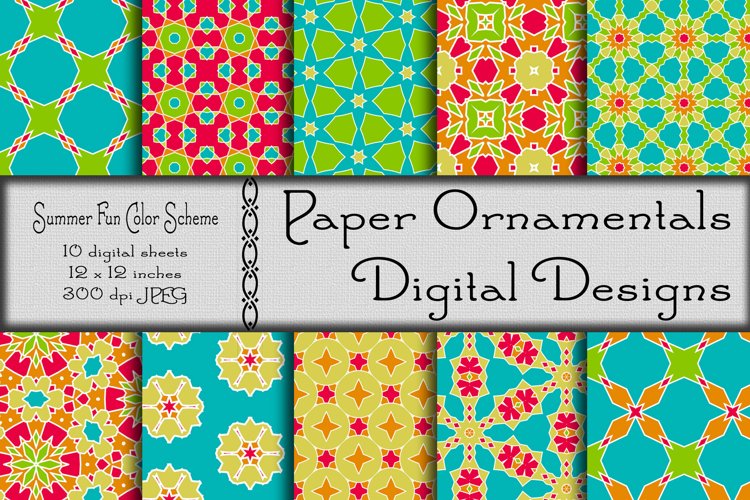 Summer Fun Digital Paper For Crafts & Background (1416041) | Papers ...