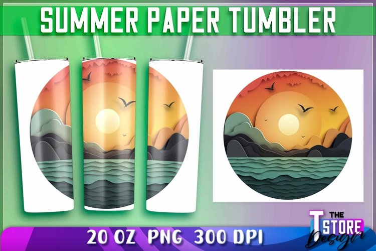 Summer Paper Tumblers Wrap 20 oz. | PNG (2884052)