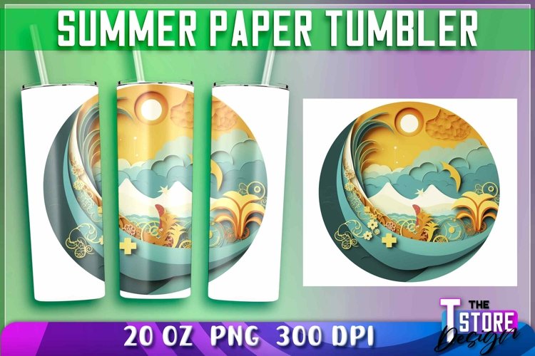 Summer Paper Tumblers Wrap 20 oz. | PNG (2884055)