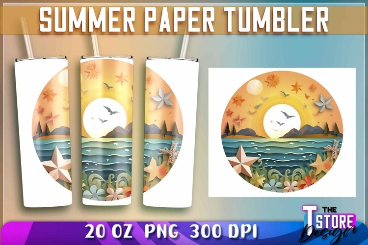 Summer Paper Tumblers Wrap 20 oz. | PNG (2884047)
