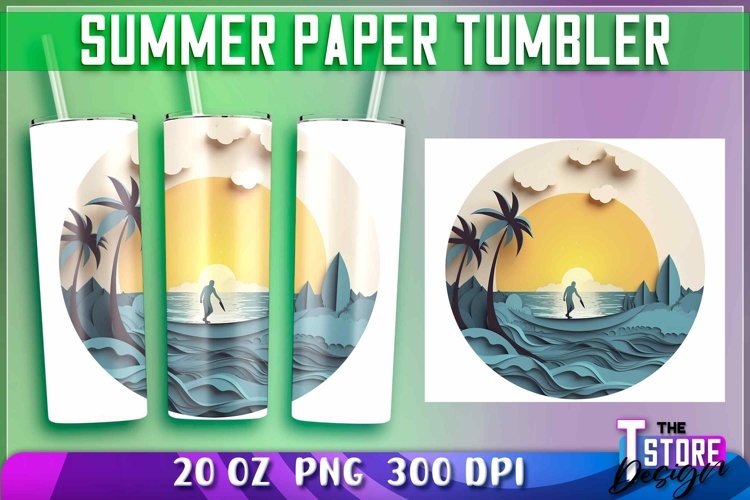 Summer Paper Tumblers Wrap 20 oz. | PNG (2884056)