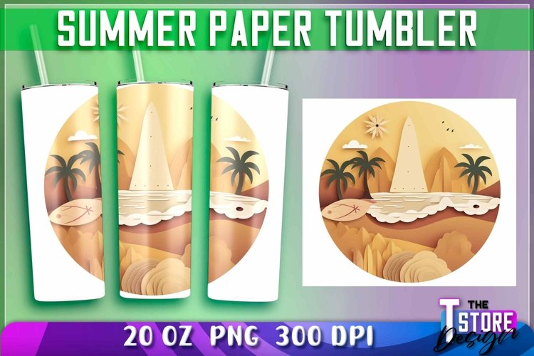 Summer Paper Tumblers Wrap 20 oz. | PNG (2884057)