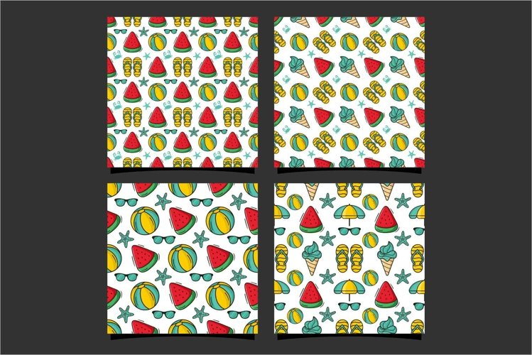 Summer seamless pattern design collection, cdr, eps10, Ai