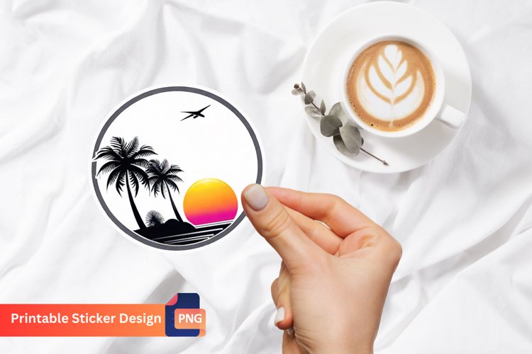 Summer Tree Sticker, Tropical Tree Sticker