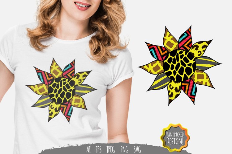 Sunflower with Pattern Fill SVG