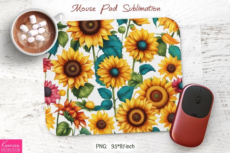 Bright Sunflower Design|Flower Mouse Pad (3521748)