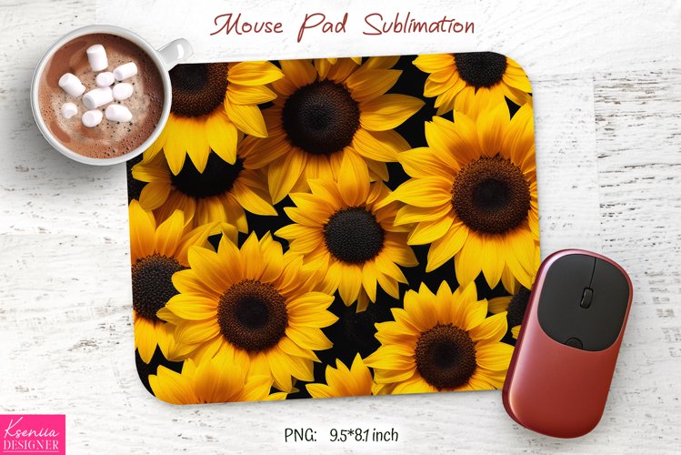 Bright Sunflower Design|Flower Mouse Pad (3521749)