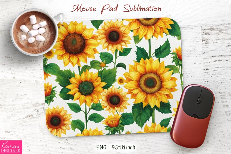 Bright Sunflower Design|Flower Mouse Pad (3521742)