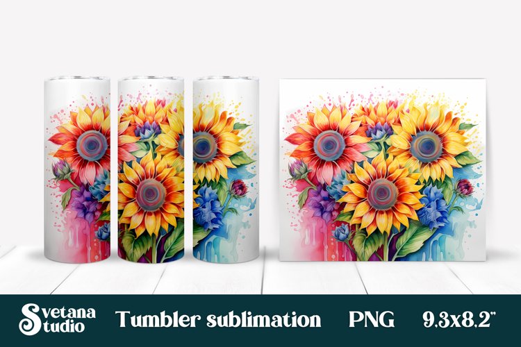 Sunflower tumbler wrap | Sunflower sublimation tumbler