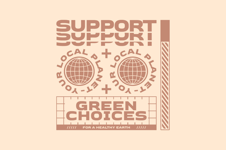 Support Sustainability Streetwear T-shirt Design